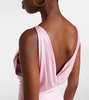 Versace Draped Jersey Gown Pastel