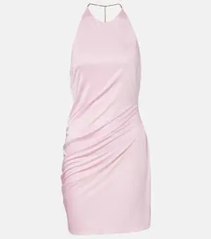 Versace Draped Jersey Minidress - Pink