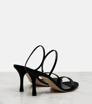 THE ROW Ella Satin Slingback Sandals - Black