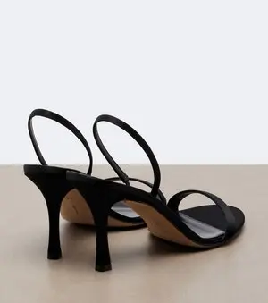 THE ROW Ella Satin Slingback Sandals - Black