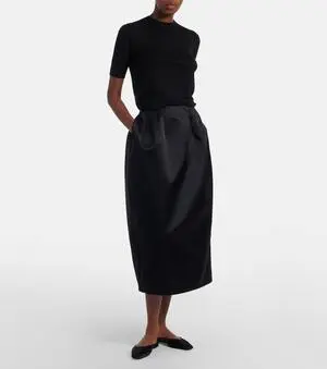 THE ROW June Satin Mules - Black