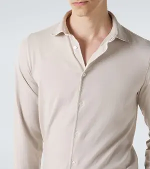 Fedeli Cotton Jersey Shirt - Beige