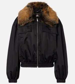 Saint Laurent Shearling-trimmed Blouson Jacket - Black