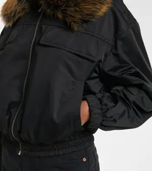 Saint Laurent Shearling-trimmed Blouson Jacket - Black