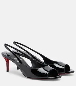 CHRISTIAN LOUBOUTIN Miss Z Patent Leather Slingback Sandals - Black