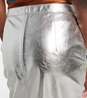 Saint Laurent Metallic Leather Pencil Skirt