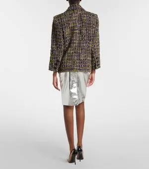 Saint Laurent Metallic Leather Pencil Skirt
