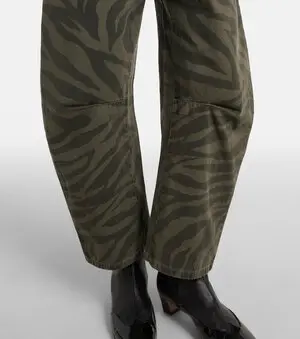 NILI LOTAN Shon Cropped Barrel-leg Jeans