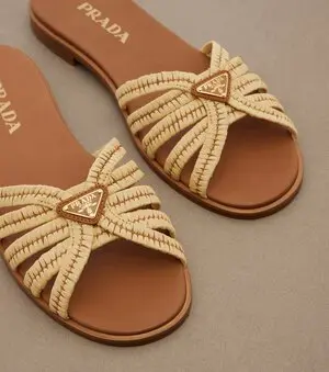 Prada Raffia-effect Slides