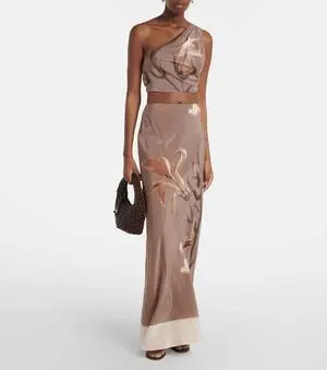 SIR. Azaliea Floral Silk Crop Top