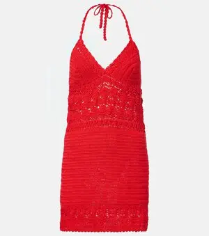 Anna Kosturova Crochet Minidress - Red