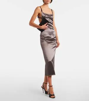 Amina Muaddi Patent Leather Slingback Sandals