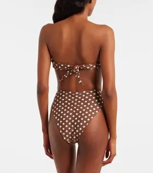 MONTCE Vivian Paula Polka-dot Bikini Bottoms - Brown