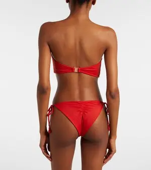 Johanna Ortiz Gathered Bikini Top - Orange