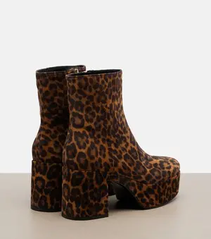GIANVITO ROSSI Sally Leopard-print Suede Ankle Boots