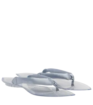 Alaïa Alaïa Satin Thong Sandals Silver