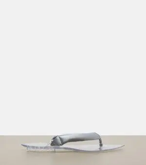 Alaïa Invisible Satin Thong Sandals - Silver