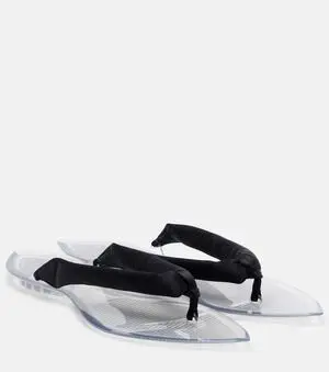 Alaïa Alaïa Invisible Satin Thong Sandals Transparent