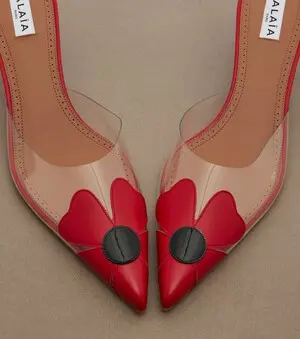 Alaïa Rouge Vif Noir Bloom Mules - Red