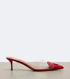 Alaïa Rouge Vif Noir Bloom Mules - Red