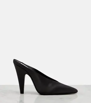 Alaïa Cone Heel Satin Mules - Black