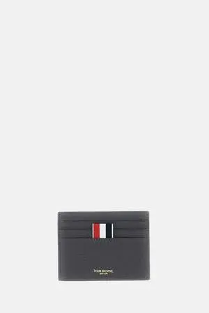 Thom Browne Single Card Holder Soft Pebble Grain Leather - Multicolor
