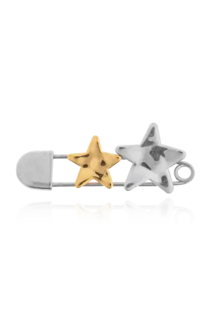 JIL SANDER Brass Star Pin - Silver