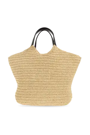 Balmain Woven Straw Tote Bag