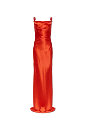 Balmain Silk Maxi Dress With Embellished Straps