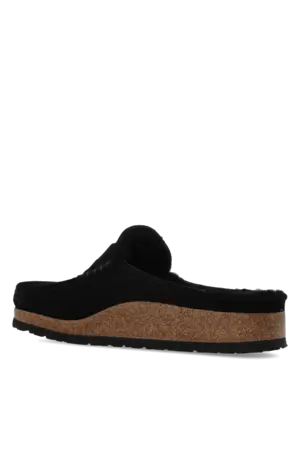 BIRKENSTOCK Naples Shearling Suede Slip-on Mule - Black