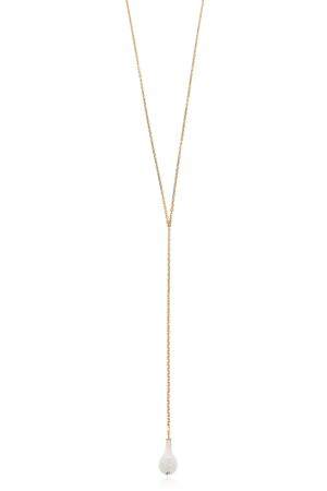 TOTÊME TOTEME Gold Tone Brass And Crystal Lariat Necklace