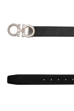FERRAGAMO Reversible Belt With Metal Buckle - Grey