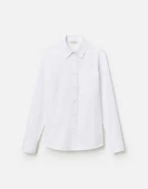 Lafayette 148 New York Petite Organic Cotton Poplin Button-front Shirt - White
