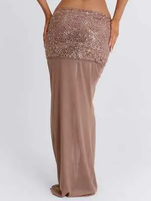 OUTCAST Patience Maxi Skirt - Brown