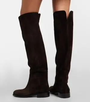 GIANVITO ROSSI Zayne Suede Knee-high Boots - Brown