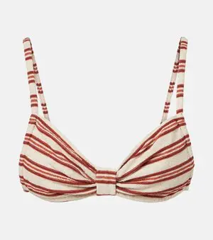 MONTCE Devin Striped Bikini Top - Red