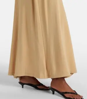 TOTEME Jersey V-neck Maxi Dress - Beige