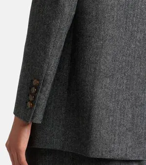 BLAZÉ MILANO Everyday Herringbone Wool-blend Blazer - Black