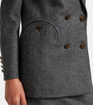 BLAZÉ MILANO Everyday Herringbone Wool-blend Blazer - Black
