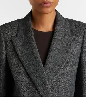 BLAZÉ MILANO Everyday Herringbone Wool-blend Blazer - Black
