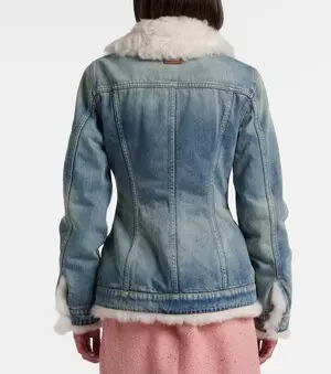 Dolce & Gabbana Shearling-trimmed Denim Jacket