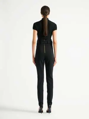 Balmain Ribbed Knit High Neck Short Sleeve Bodysuit