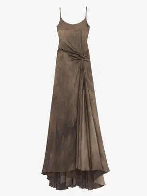 Alexander McQueen Asymmetric Drape Evening Dress - Brown