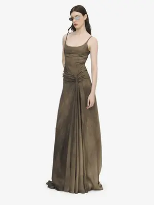 Alexander McQueen Asymmetric Drape Evening Dress