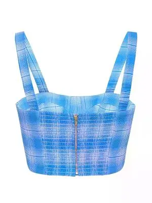Cara Cara Claudine Plaid Seersucker Top