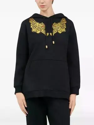 Roberto Cavalli Tiger Embroidered Drawstring Hoodie