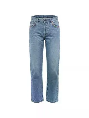 PAR.CO DENIM Embroidered Straight-leg Jeans