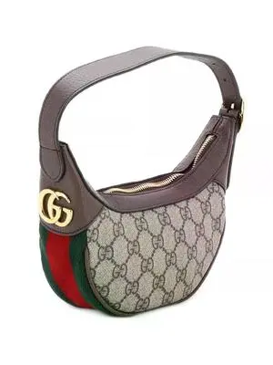 Gucci Ophidia Mini Hobo Bag In Gg Coated Canvas - Brown