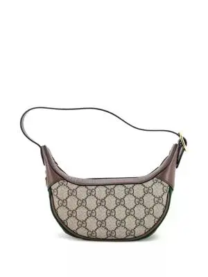 Gucci Ophidia Mini Hobo Bag In Gg Coated Canvas - Brown