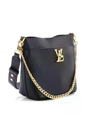 LOUIS VUITTON Lock And Walk Leather Bucket Bag - Black